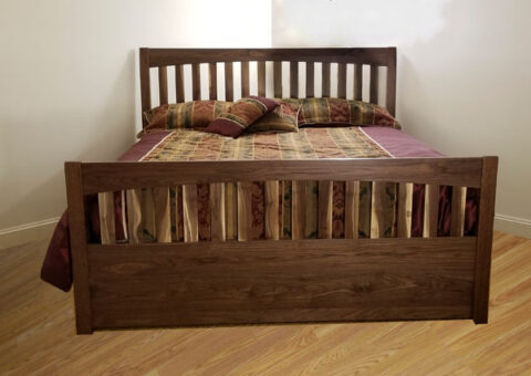 Walnut Slatted Sleigh Bed | Georges Furniture | Lancaster County, PA